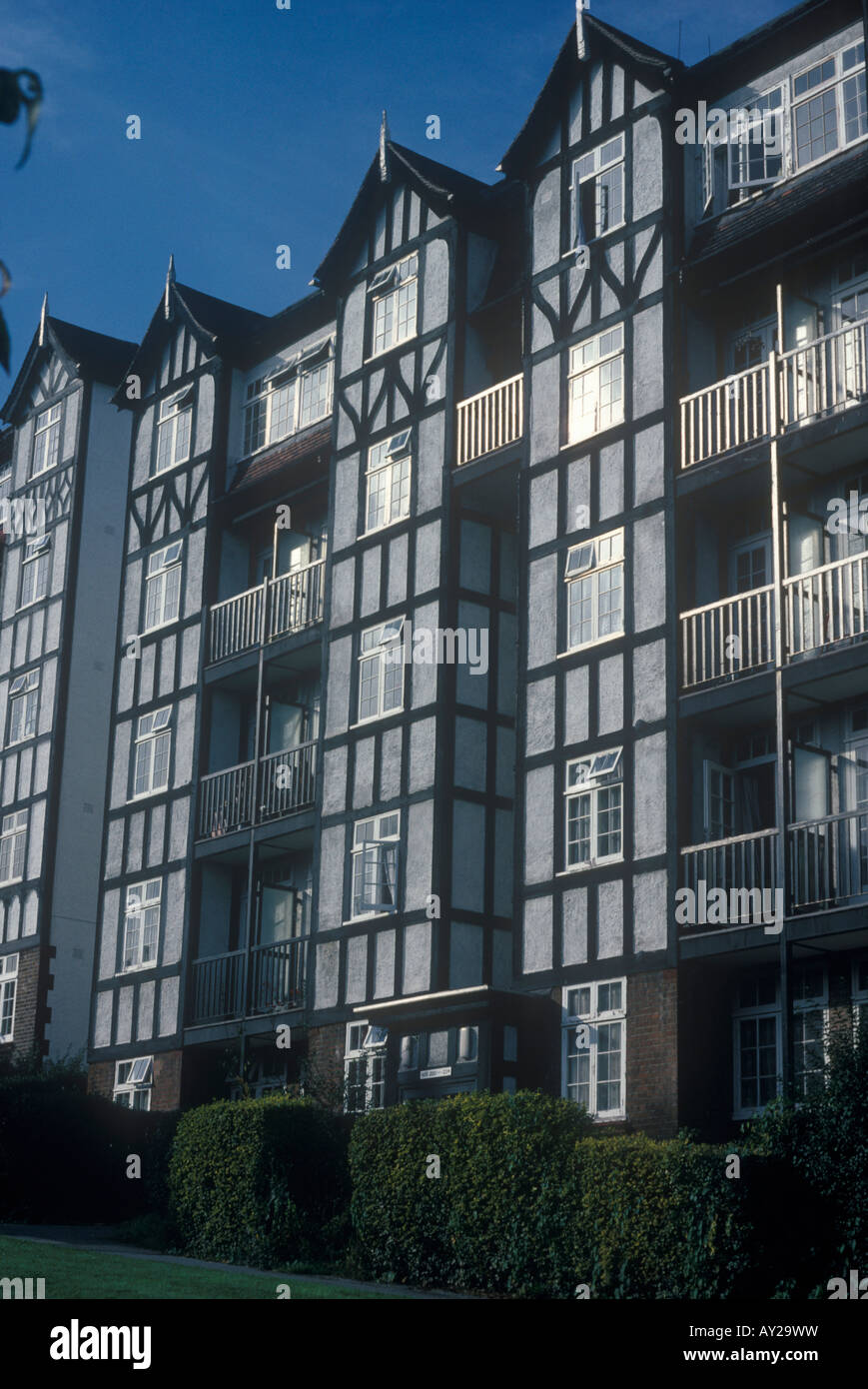 Mock tudor block of flats on the Holly Lodge Estate in North London ...