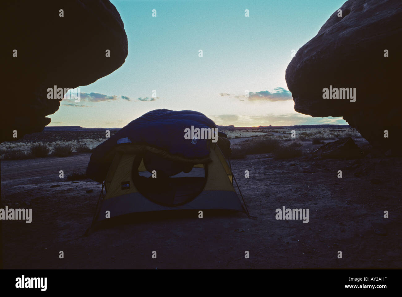 tent on the rock Stock Photo - Alamy