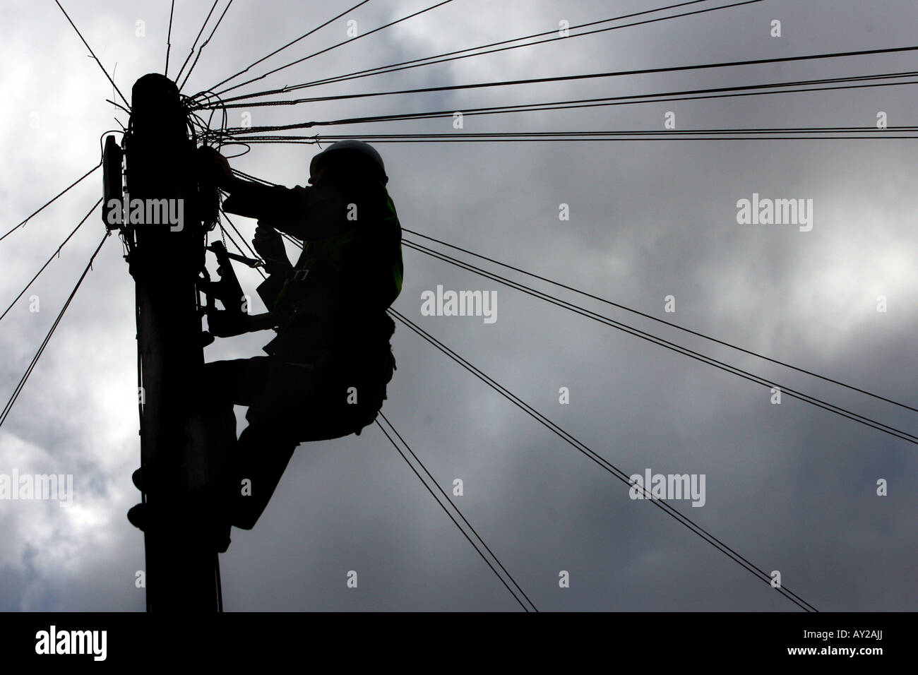 Telegraph pole engineer hi-res stock photography and images - Alamy