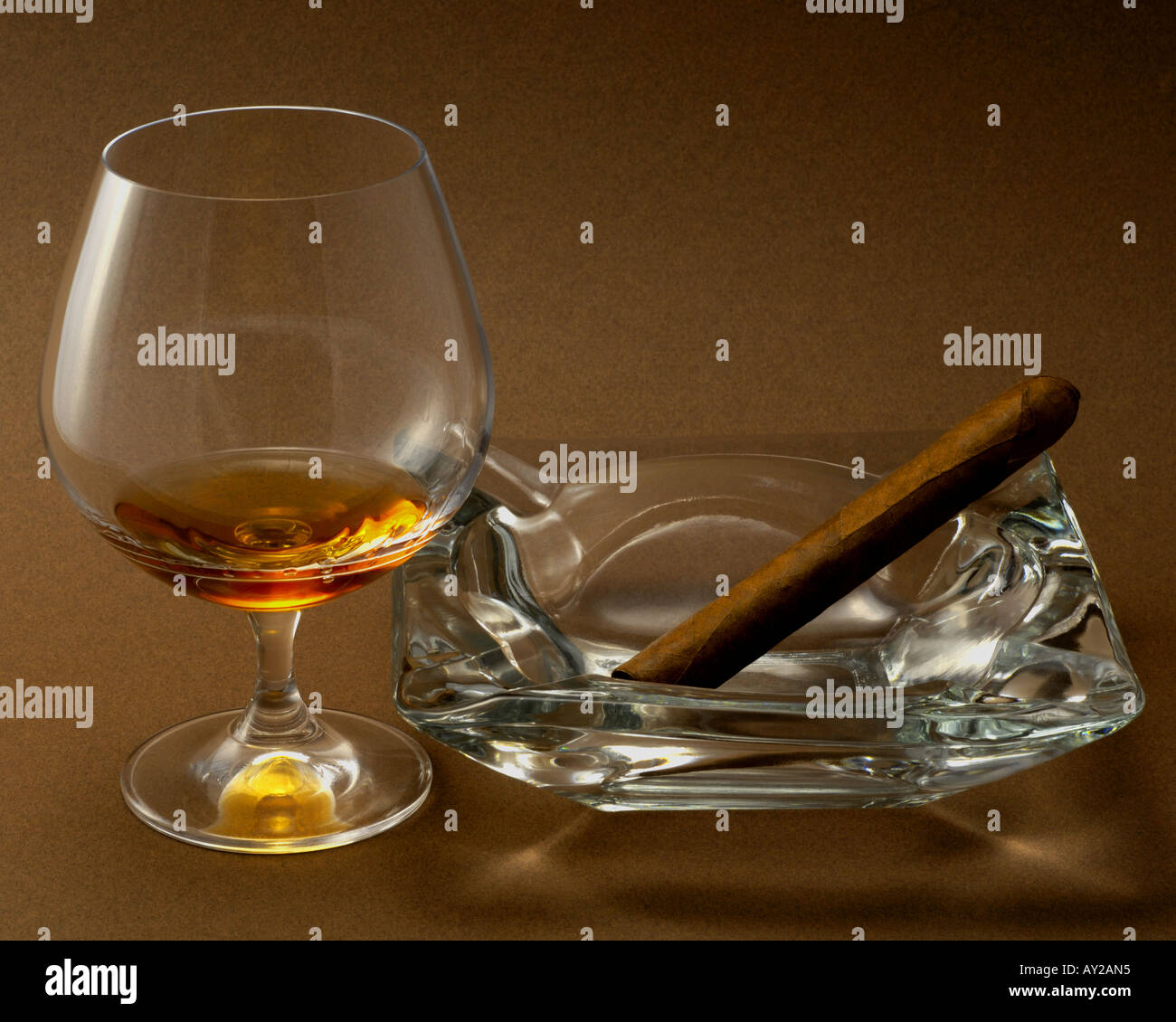 Brandy and Cigar Stock Photo - Alamy