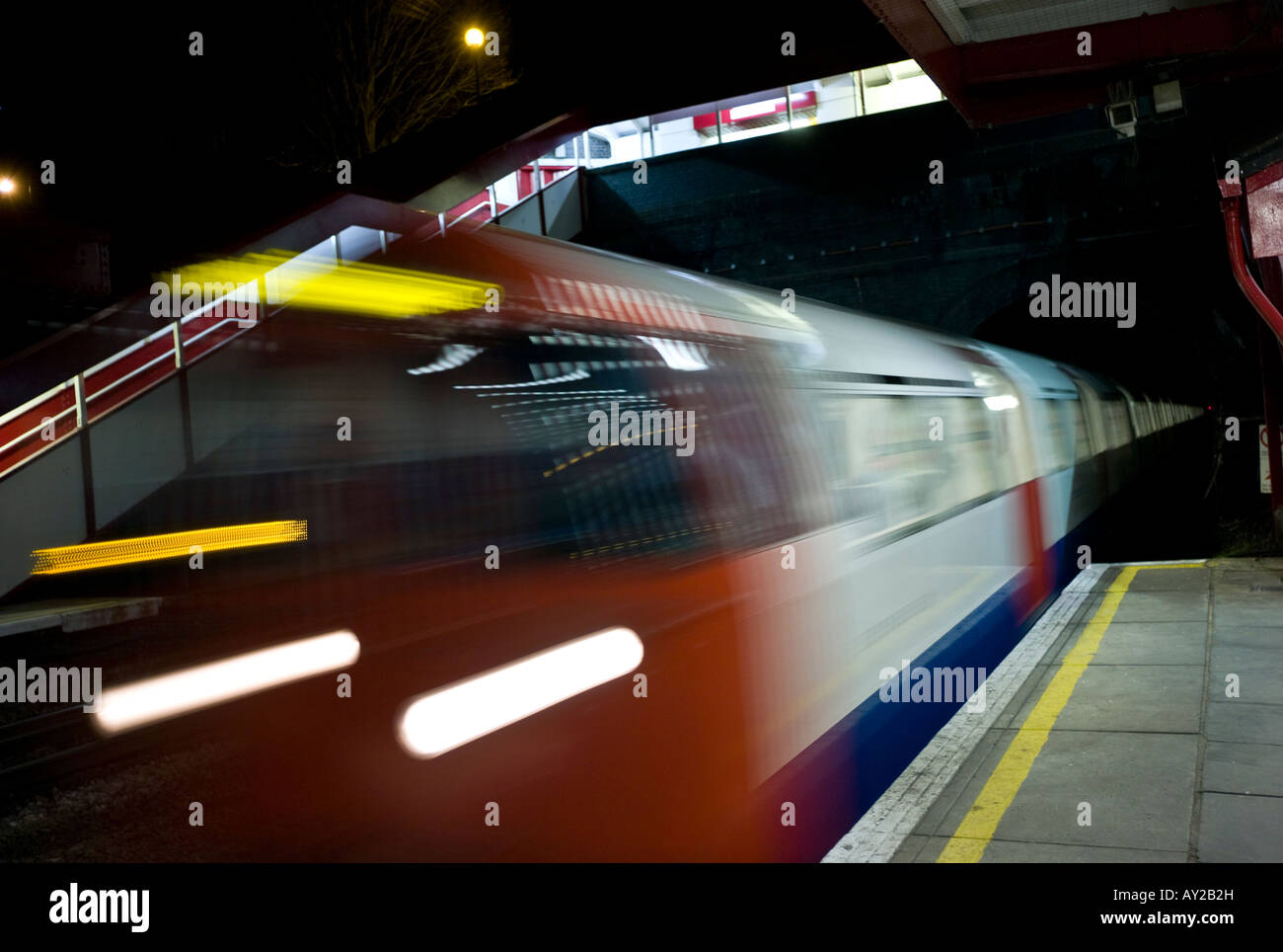 Moving underground train Stock Photo - Alamy