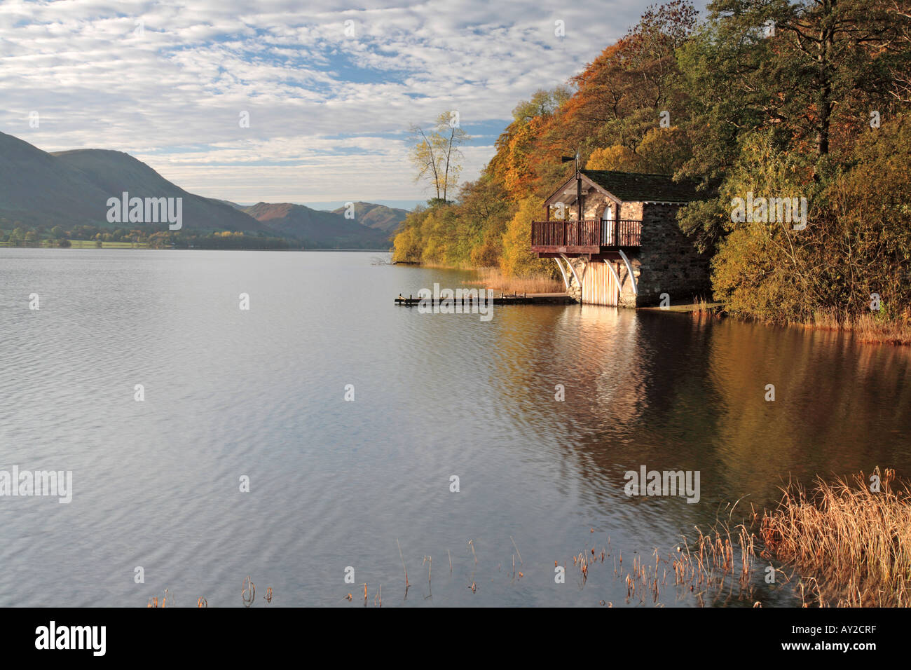 Ullswater Boat house, Cumbria, in Lake District National Park, England ...