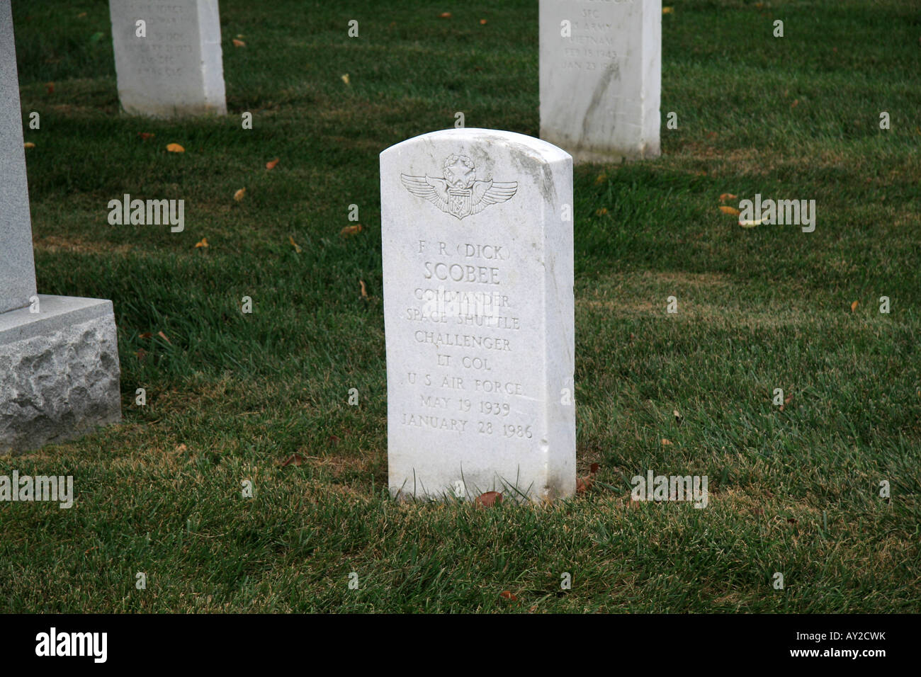 The grave of Francis "Dick" Scobee, Commander of the Space Shuttle ...