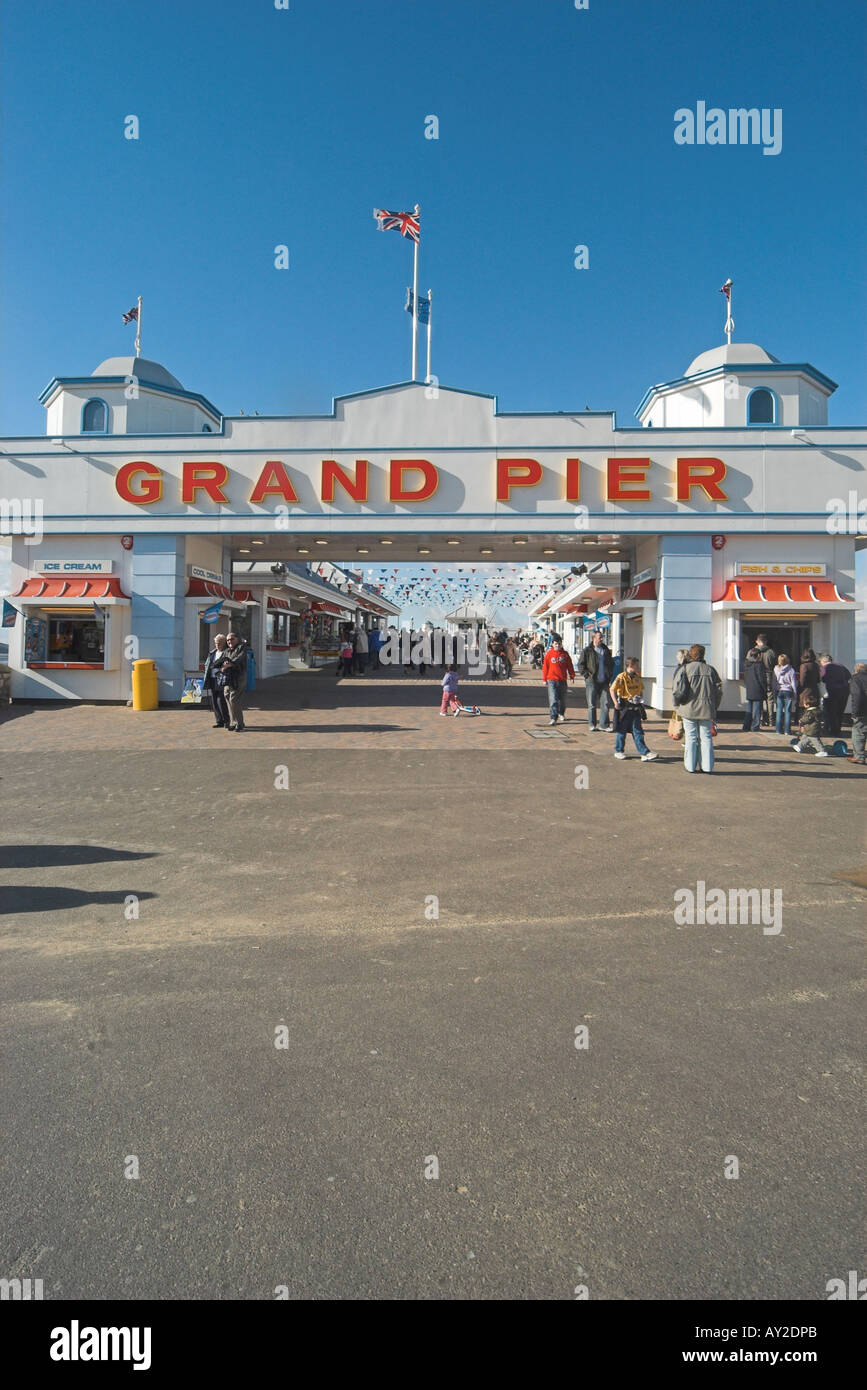 Entrance to Grand Pier Weston Super Mare England UK Great Britain EU ...