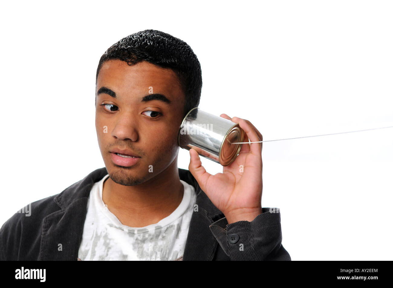 Tin phone telephone hi-res stock photography and images - Alamy