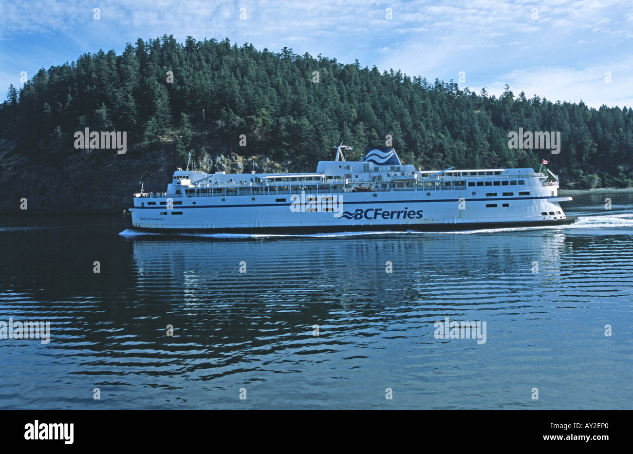 The BC Ferries vessel Queen of Vancouver navigates through the ...