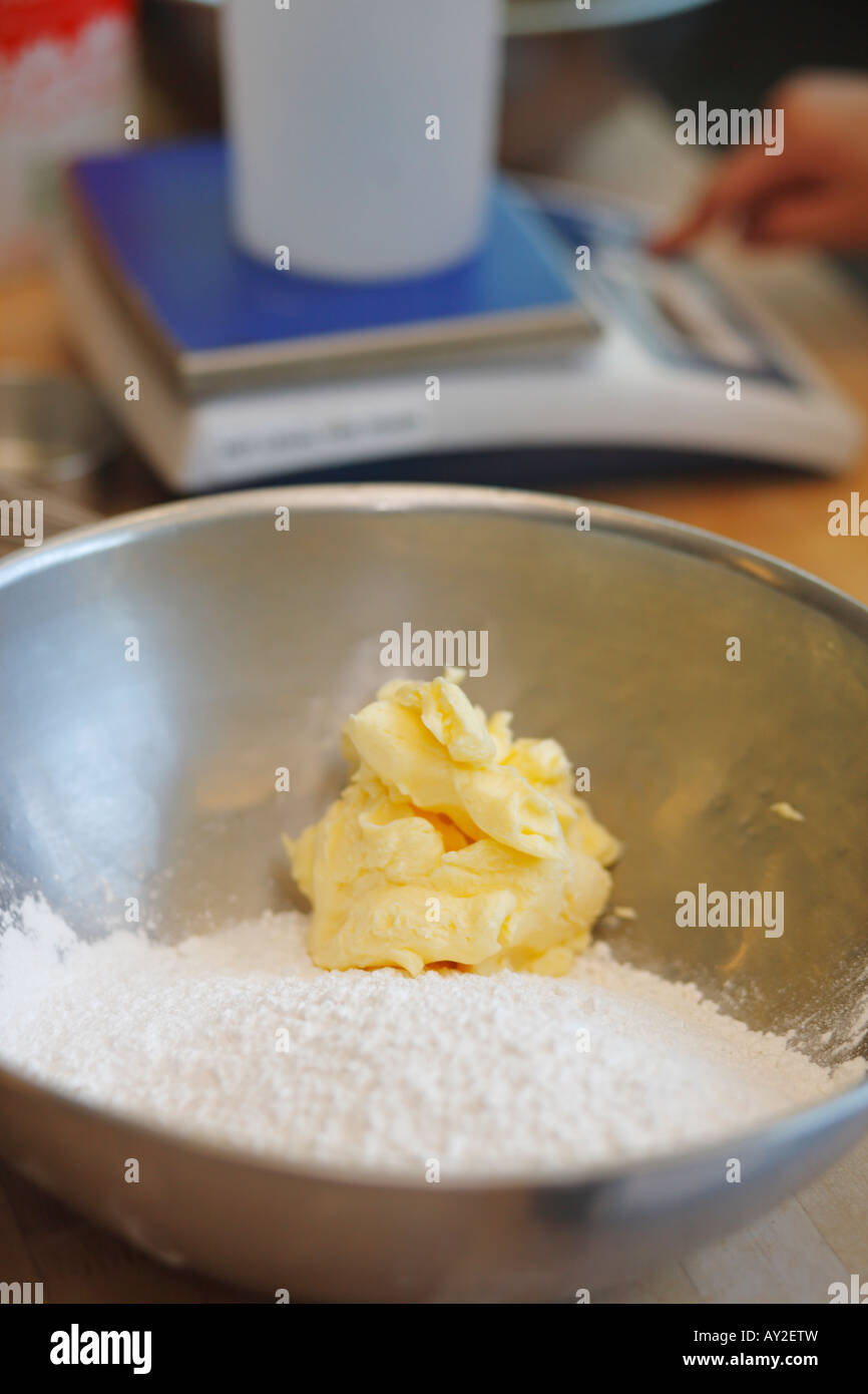 Baking with butter and flour Stock Photo - Alamy