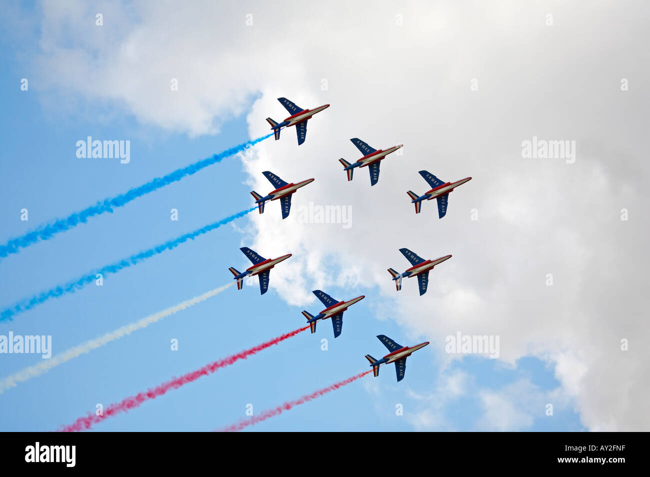 Patrouille de France the French Airforce acrobatic display team Stock ...