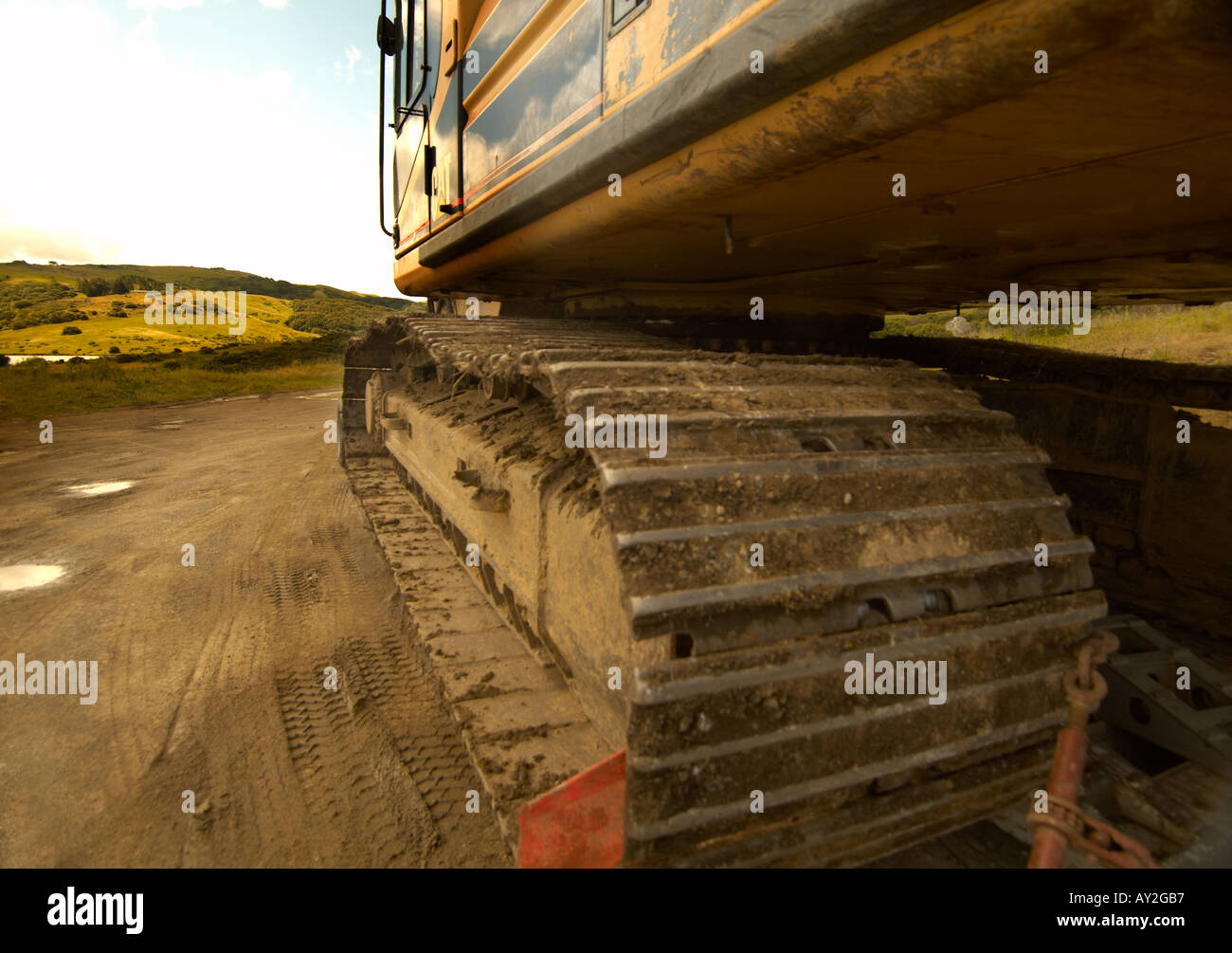 Tractor Tracks of an industrial equipment machine excavator Stock Photo ...