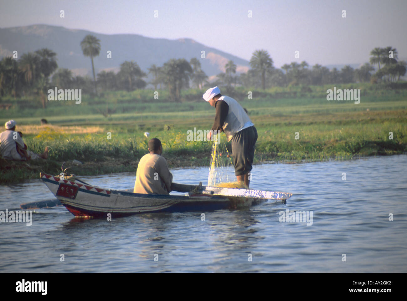 Fishing on the Nile river near Luxor, Egypt Stock Photo - Alamy