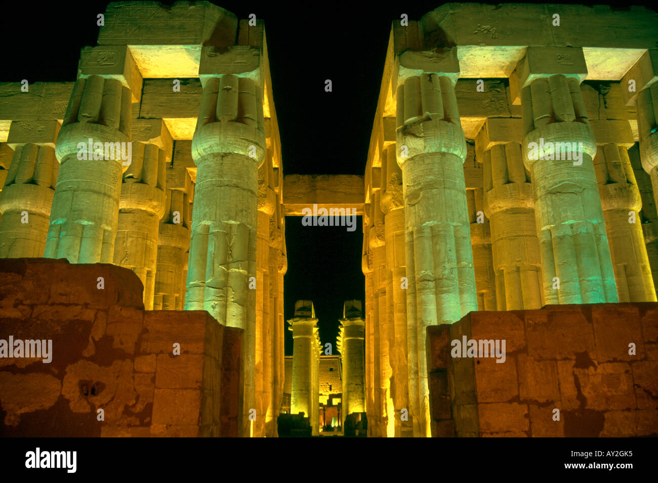 Luxor Temple at night, Luxor, Egypt Stock Photo - Alamy