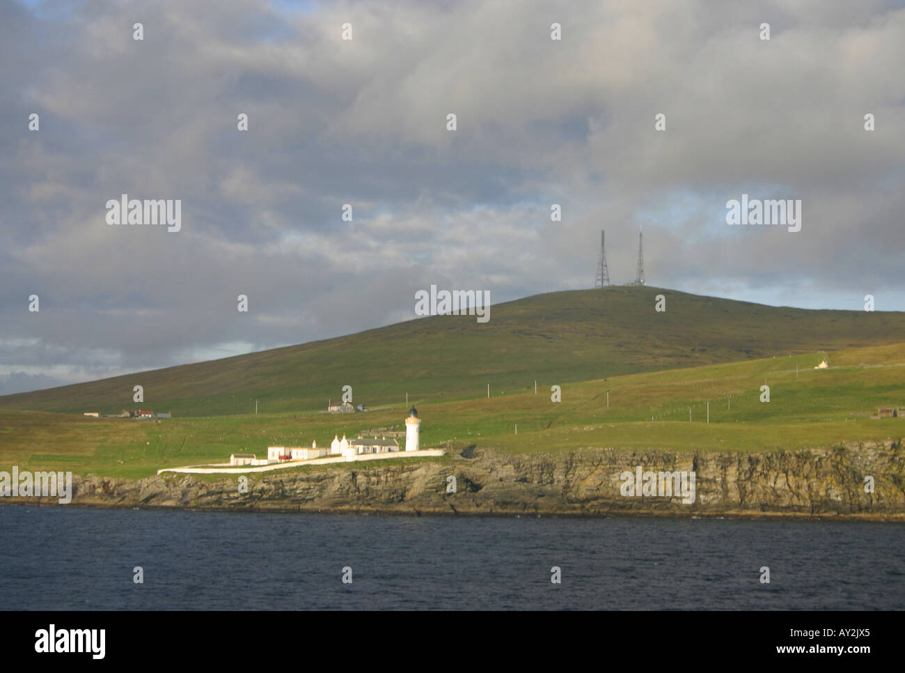 The island of Bressay from the Northlink Ferry to Shetland Stock Photo ...