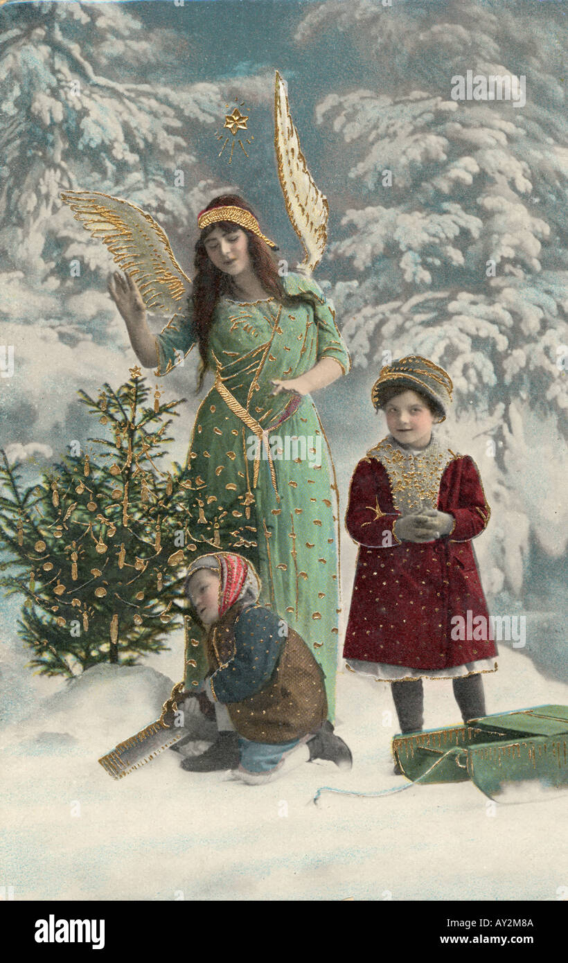 Angel with two children hi-res stock photography and images - Alamy