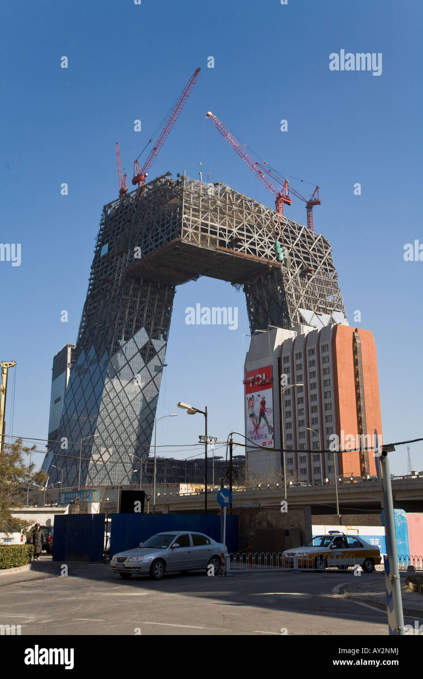 CCTV New Building under Construction March 2008 Stock Photo - Alamy