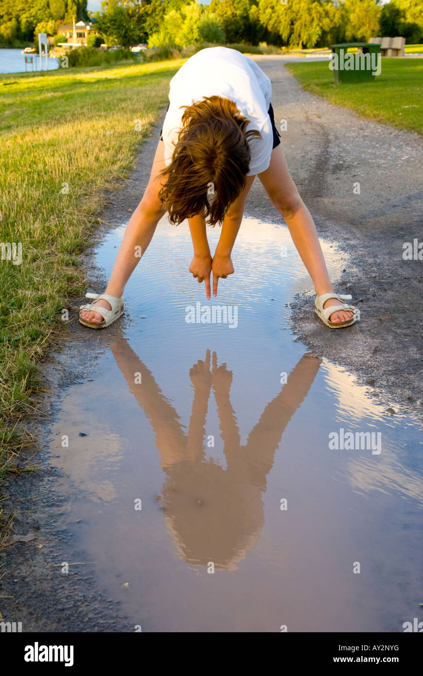 girl child portrait reflection symmetry Stock Photo - Alamy