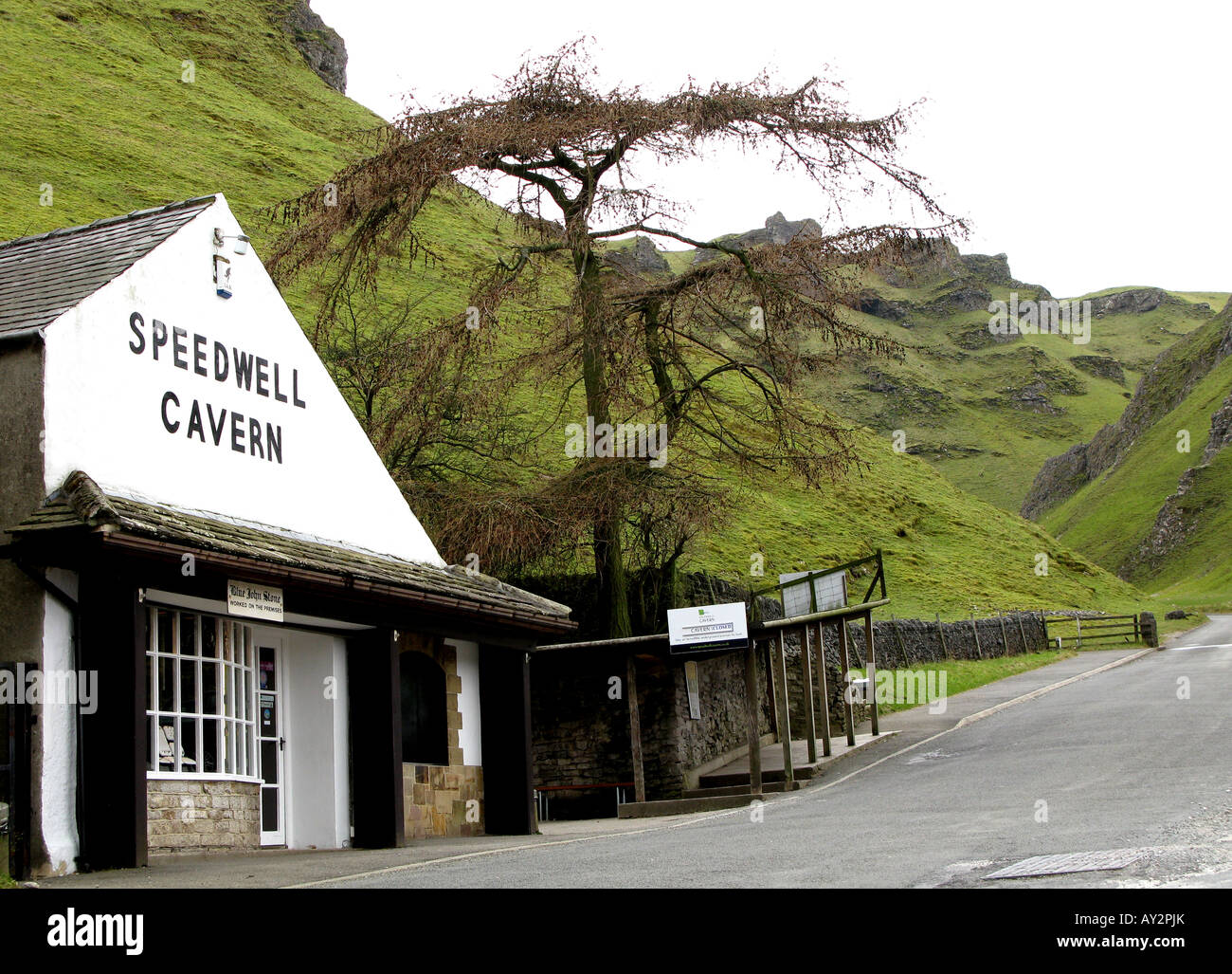 Speedwell Cavern below Winnats Pass Castleton, Peak District National ...