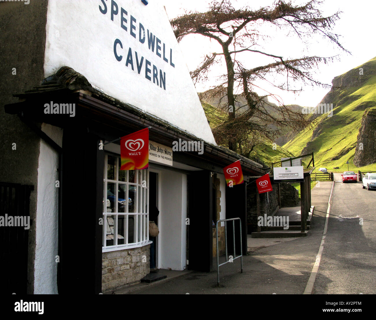 Speedwell Cavern below Winnats Pass Castleton, Peak District National ...