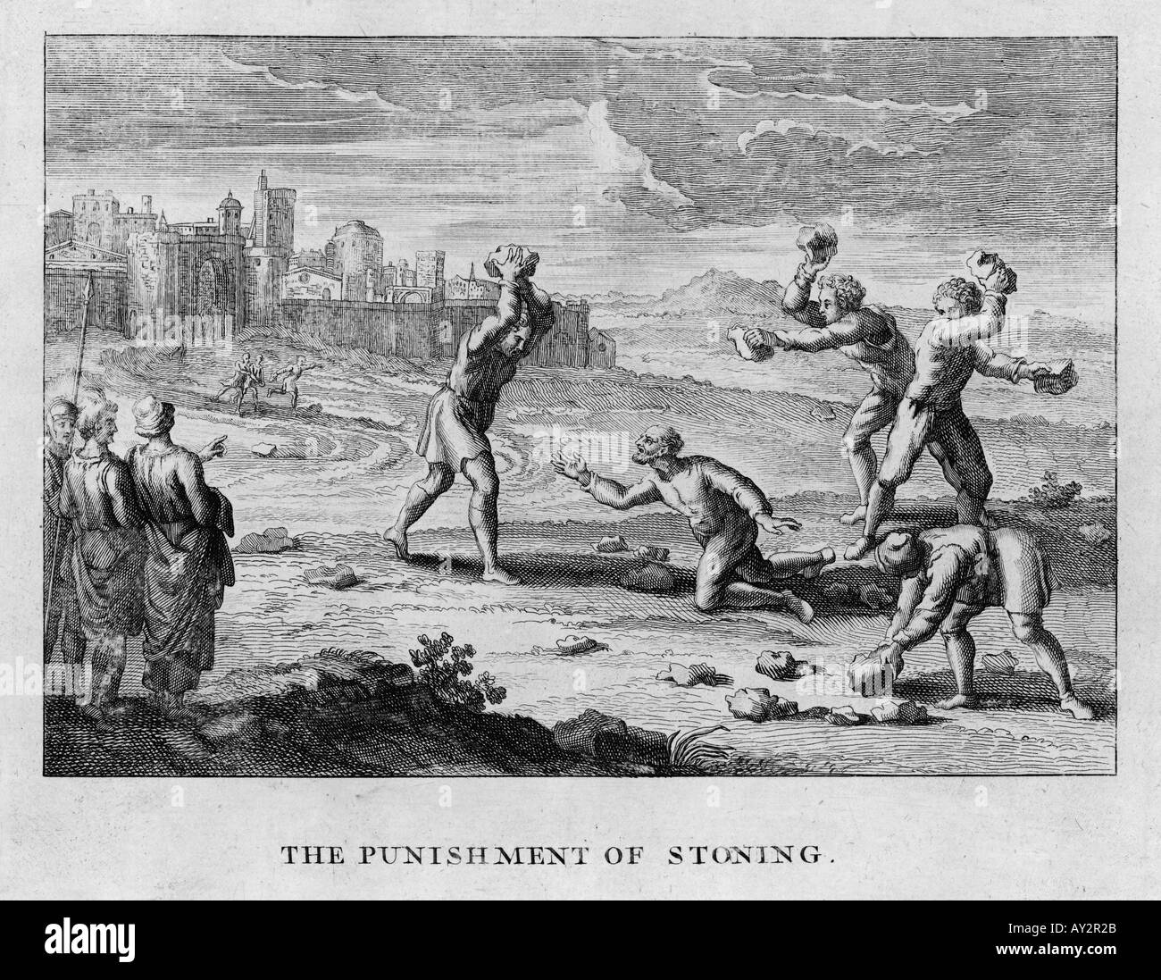 The punishment of stoning Black and White Stock Photos & Images - Alamy