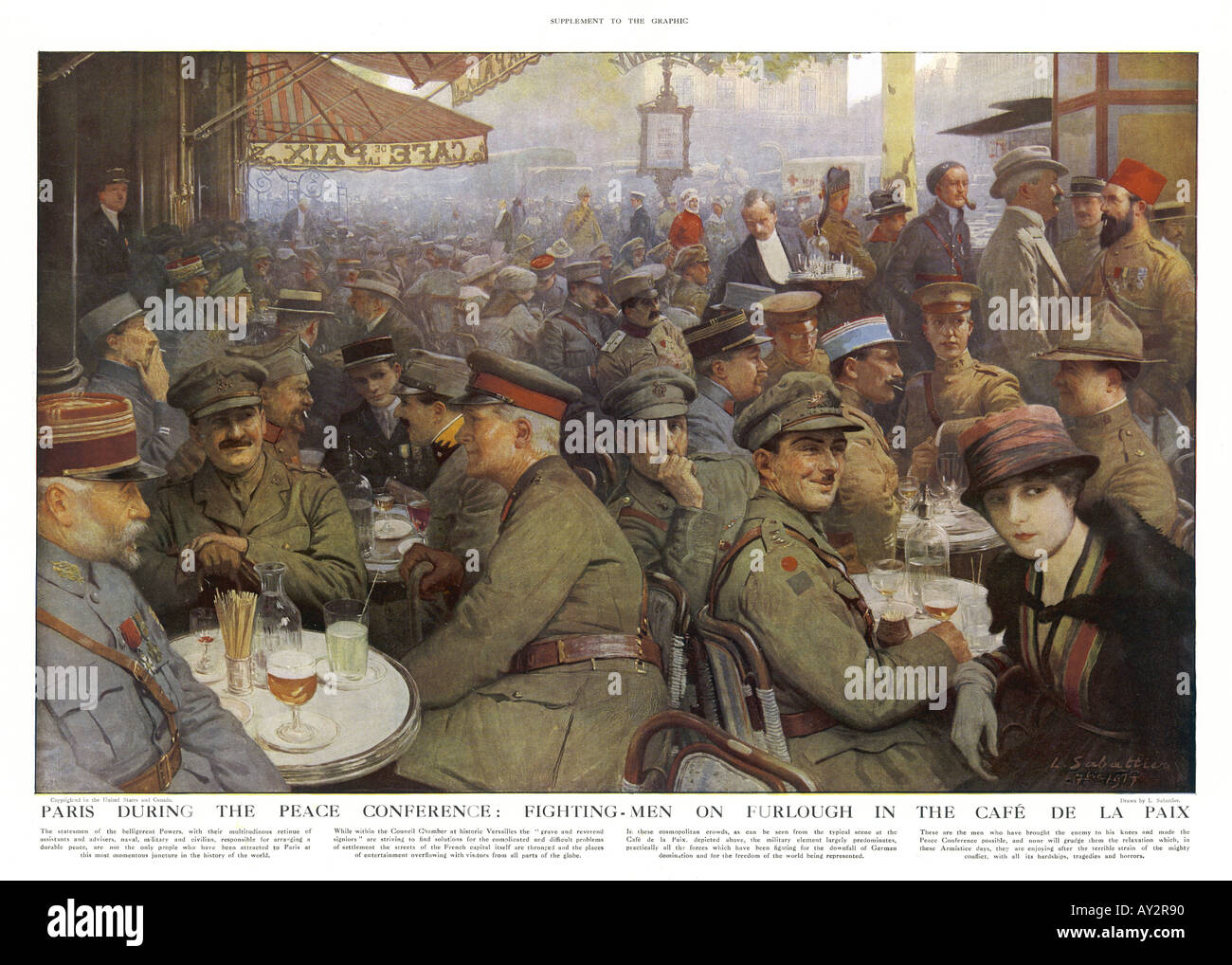 Paris Cafe 1917 Stock Photo - Alamy