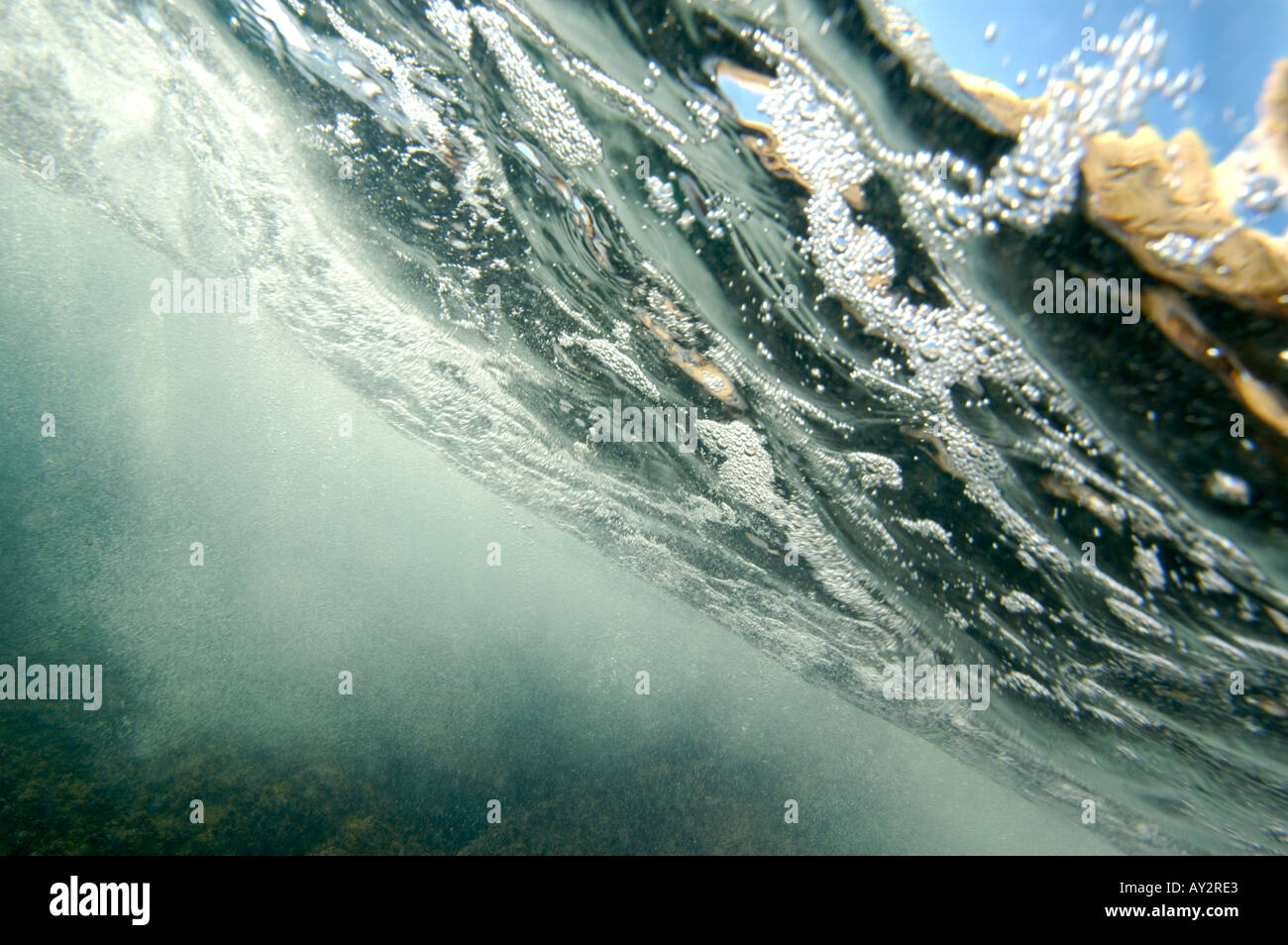 Sea, bubbles under the sea near the surface Stock Photo - Alamy