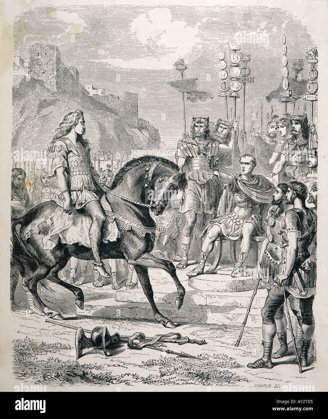 Vercingetorix Surrenders To Caesar Painting