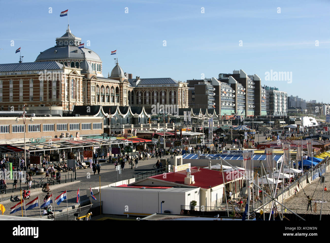 NLD The Netherlands Scheveningen The Hague Beach promenade with Kurhaus ...