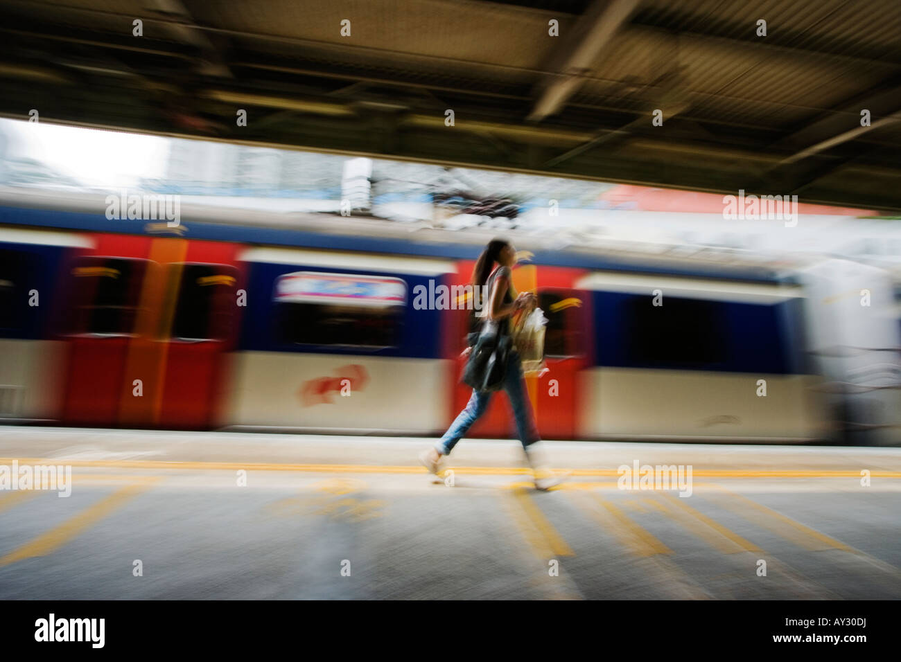 Mtr blue train hi-res stock photography and images - Alamy