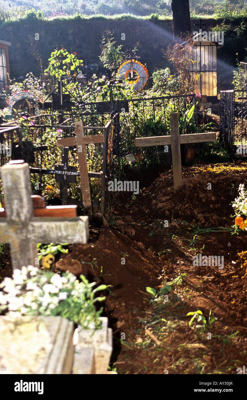 Decorated graves during Dia de Muertos Day of the Dead Patzcuaro ...