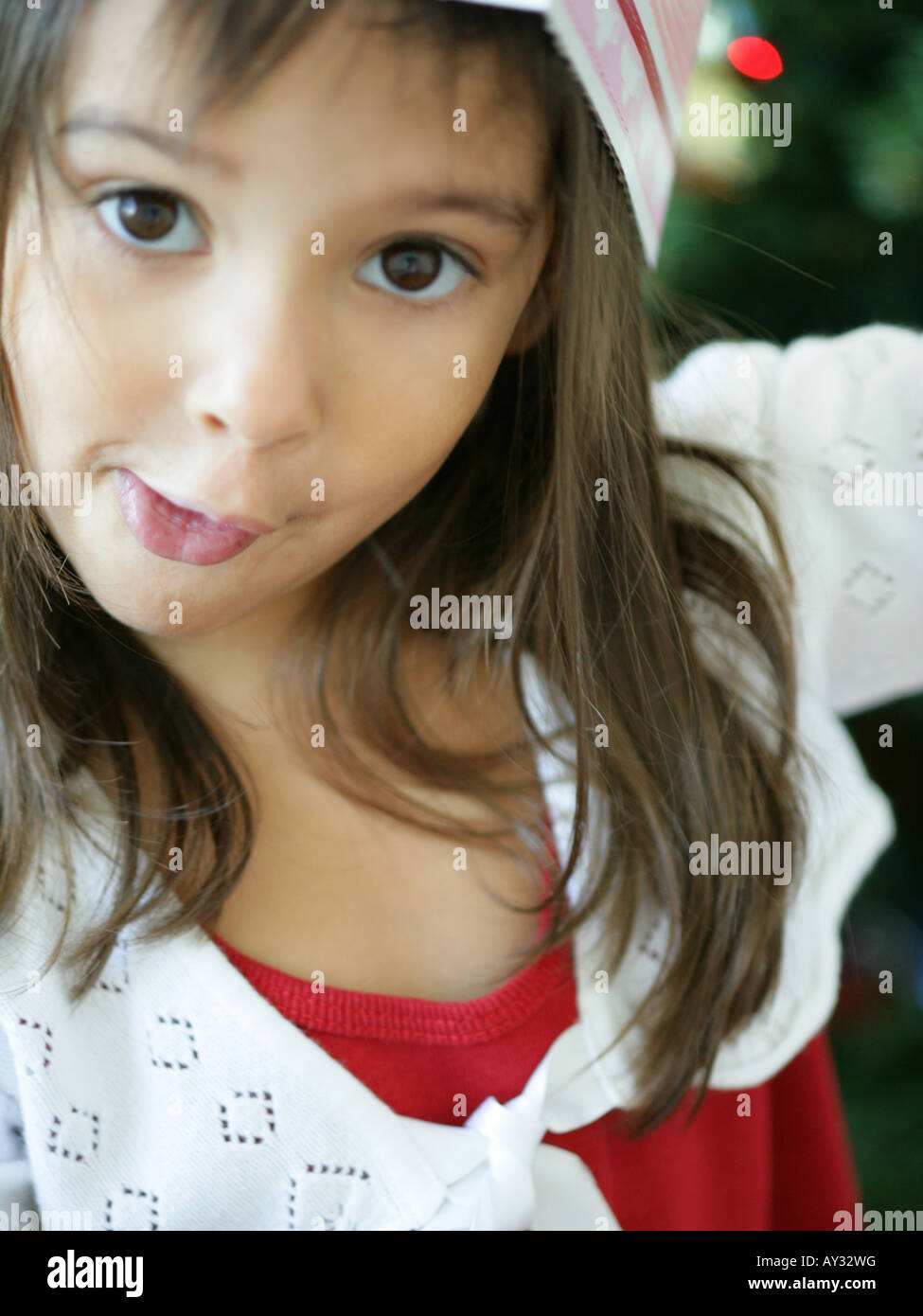 Portrait of a girl making a face Stock Photo - Alamy