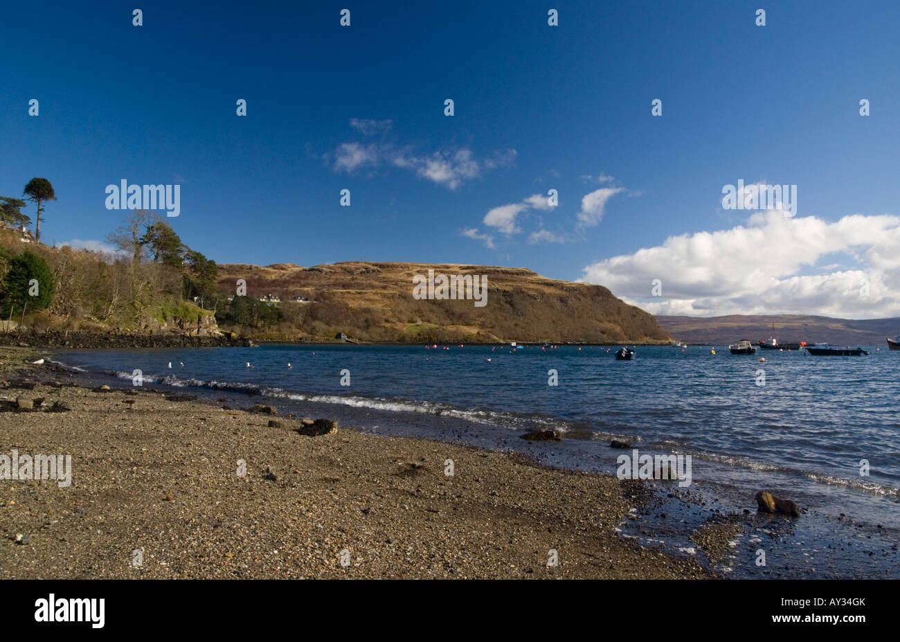 Portree Harbour Portree Bay Sound of Raasay Isle of Skye Scotland Stock ...