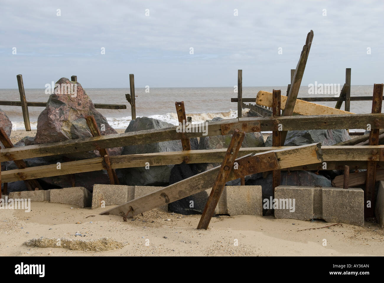 Sea defenses coastal erosion happisburgh hi-res stock photography and ...