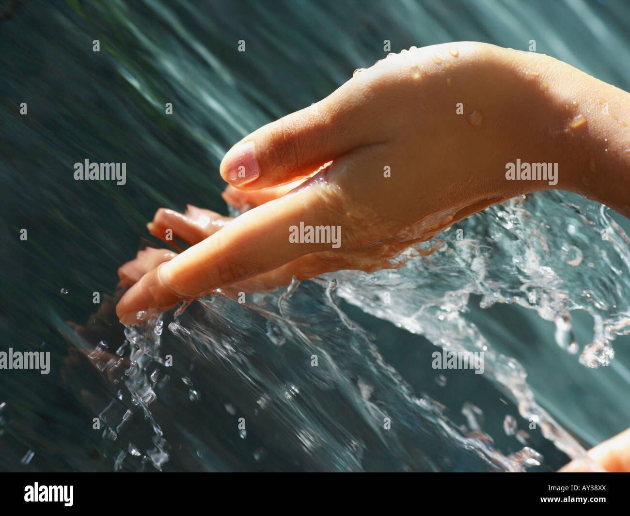 Close-up of a person's hands in water Stock Photo - Alamy