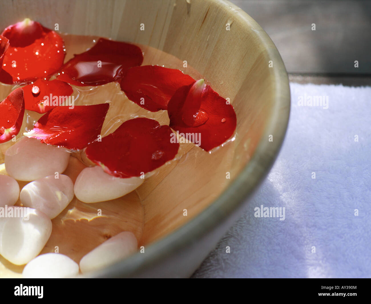 Red rose petals floating on hi-res stock photography and images - Alamy