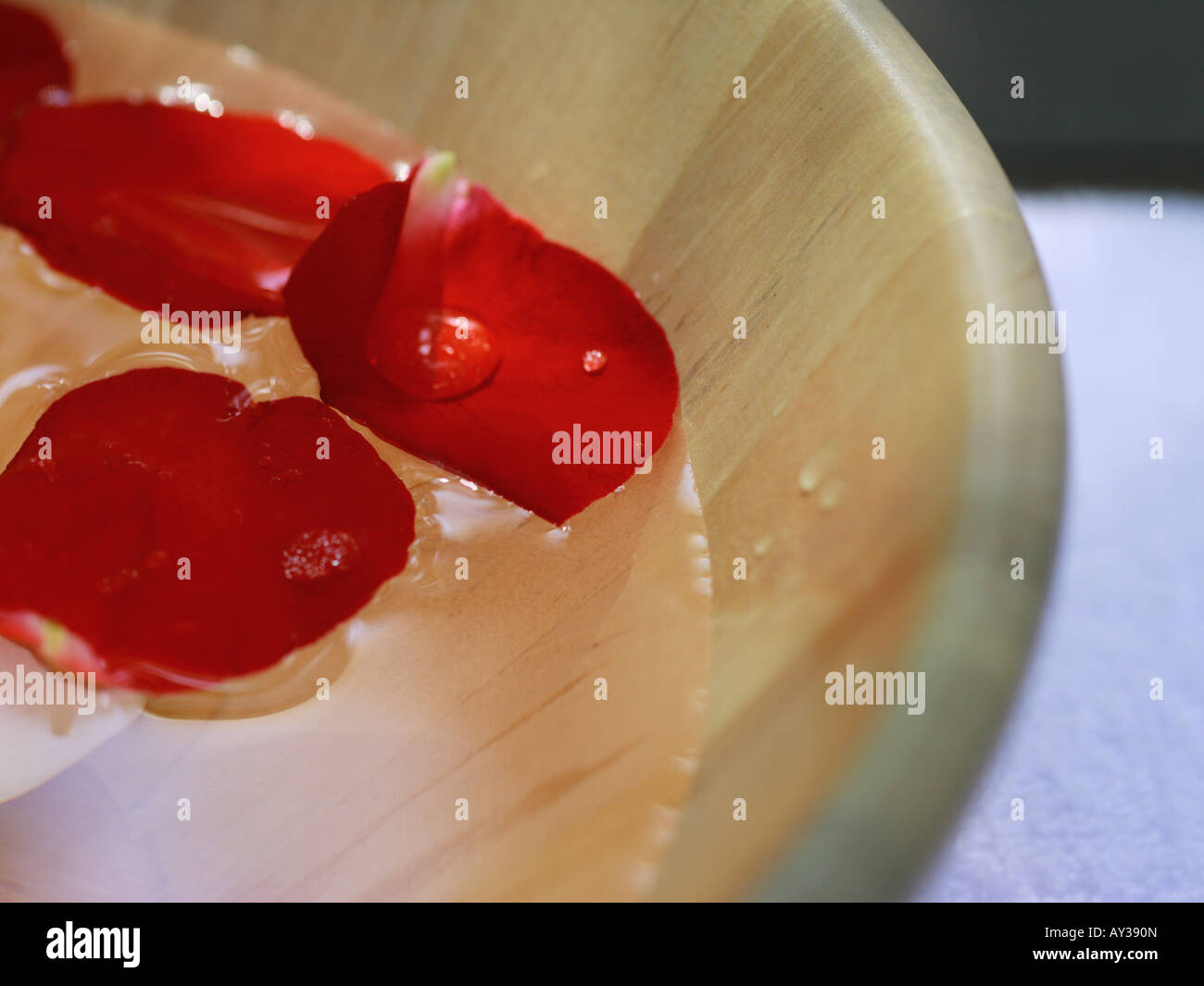 Close-up of rose petals floating in a bowl Stock Photo - Alamy