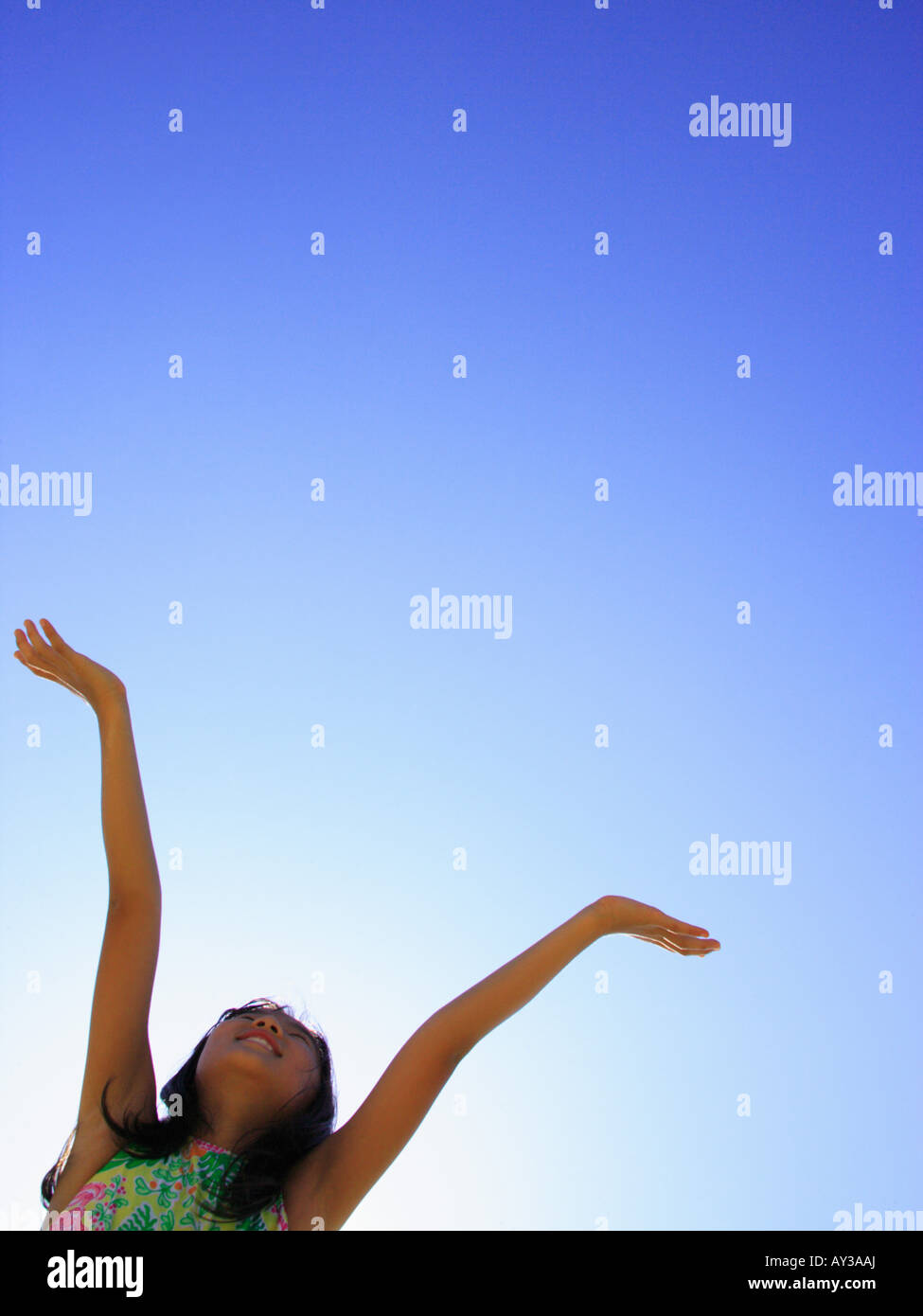 Japanese girl arms raised hi-res stock photography and images - Alamy