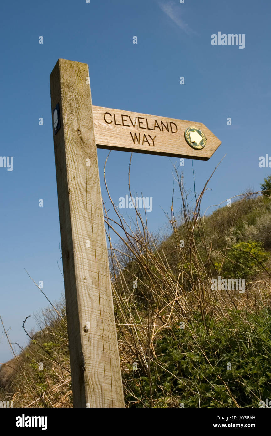 Cleveland Way signpost Stock Photo - Alamy