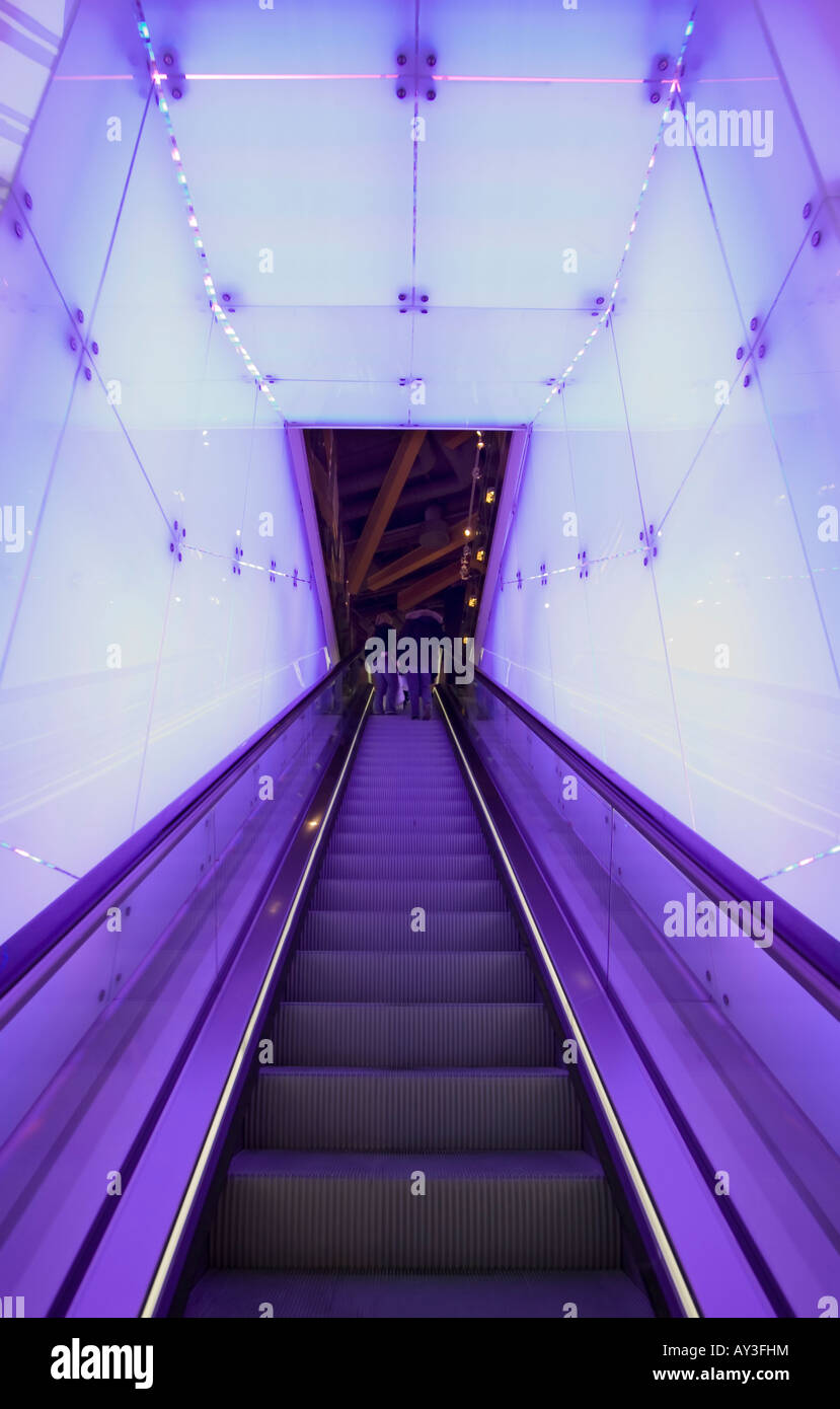 Escalator in shopping center Stock Photo - Alamy