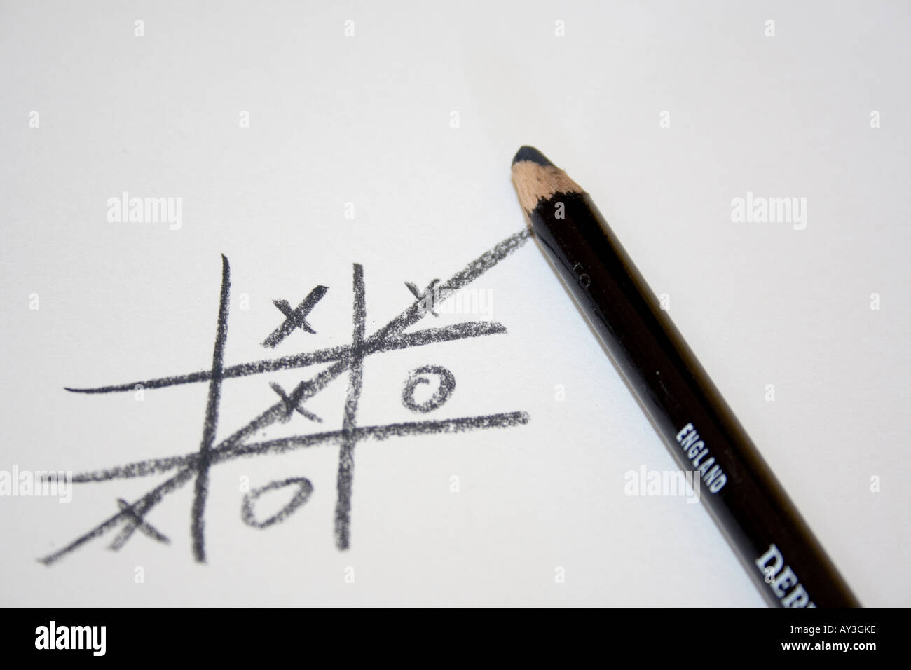 Game of Noughts and Crosses or Tic Tac Toe Stock Photo - Alamy