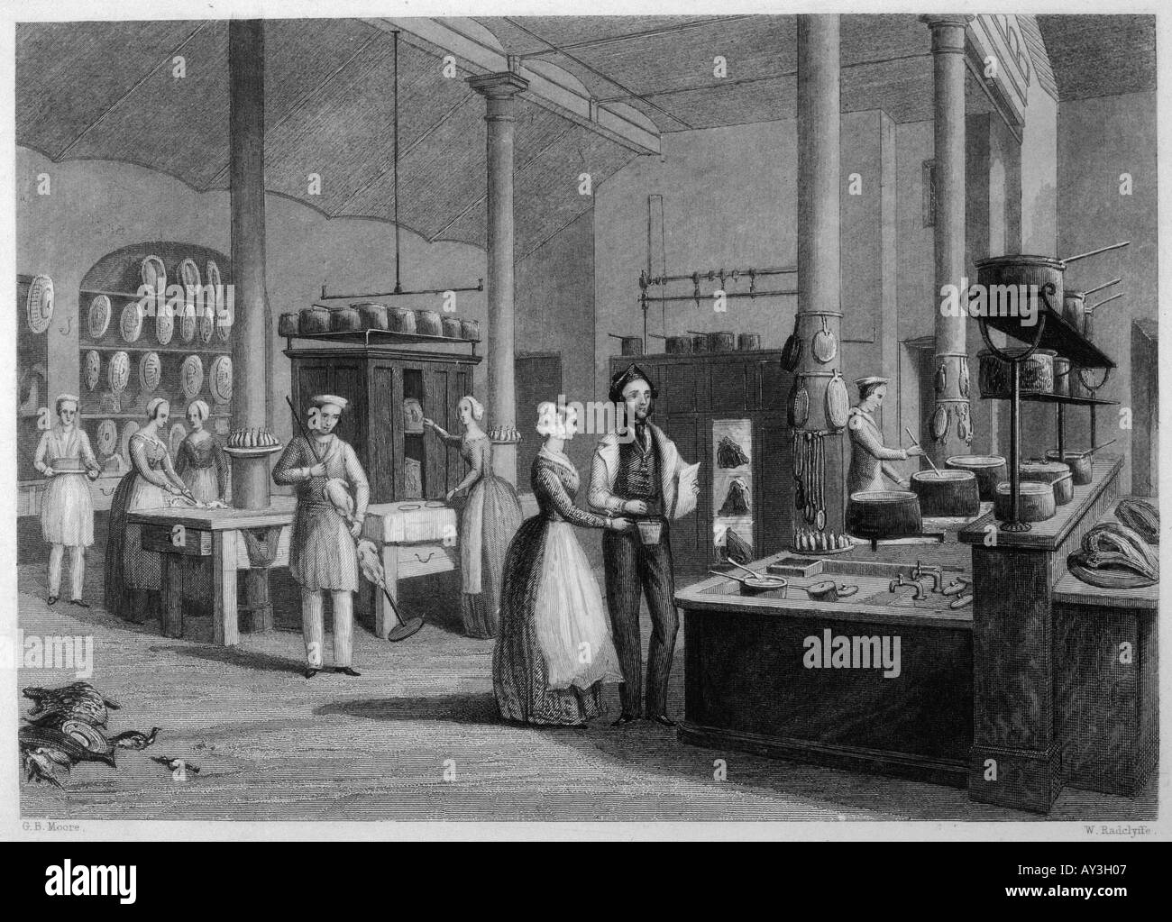 Reform Club Kitchen 1840 Stock Photo - Alamy