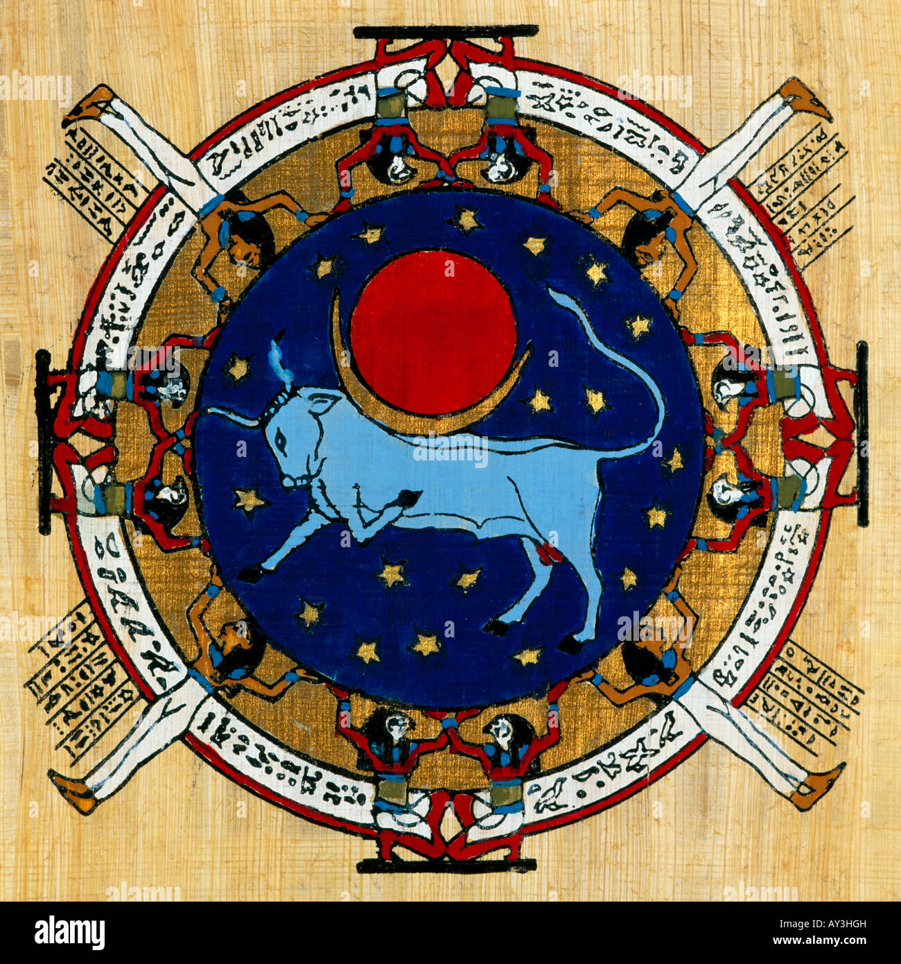 Egypt Star Sign On Papyrus Taurus 21st April to 21st May Stock Photo ...