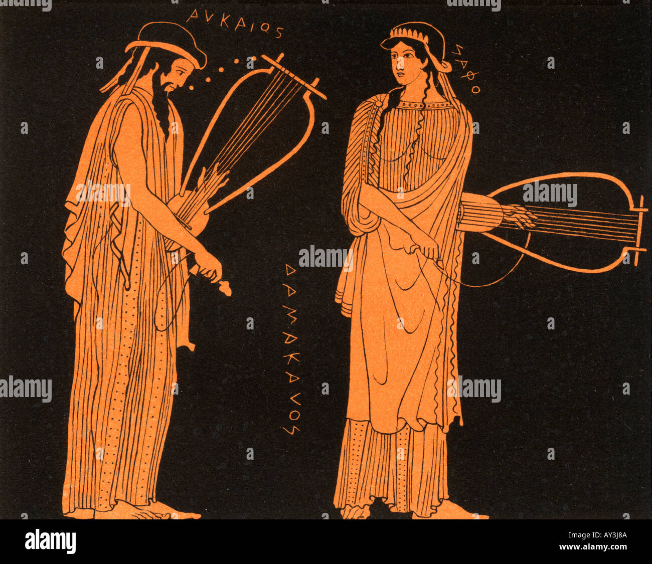 Sappho Manners Of Greeks Stock Photo - Alamy