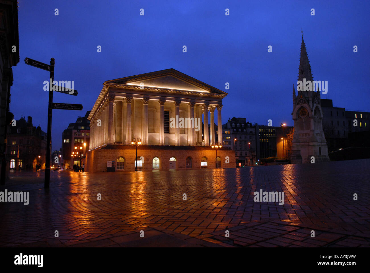 Chamberlain Square and the Birmingham Town Hall in Birmingham England ...
