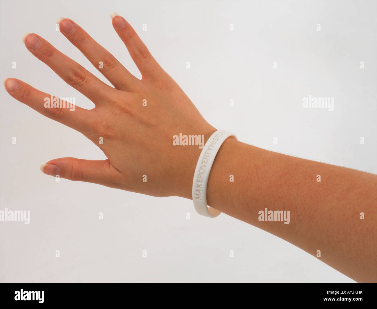 Make Poverty History Charity Wrist Band Stock Photo - Alamy