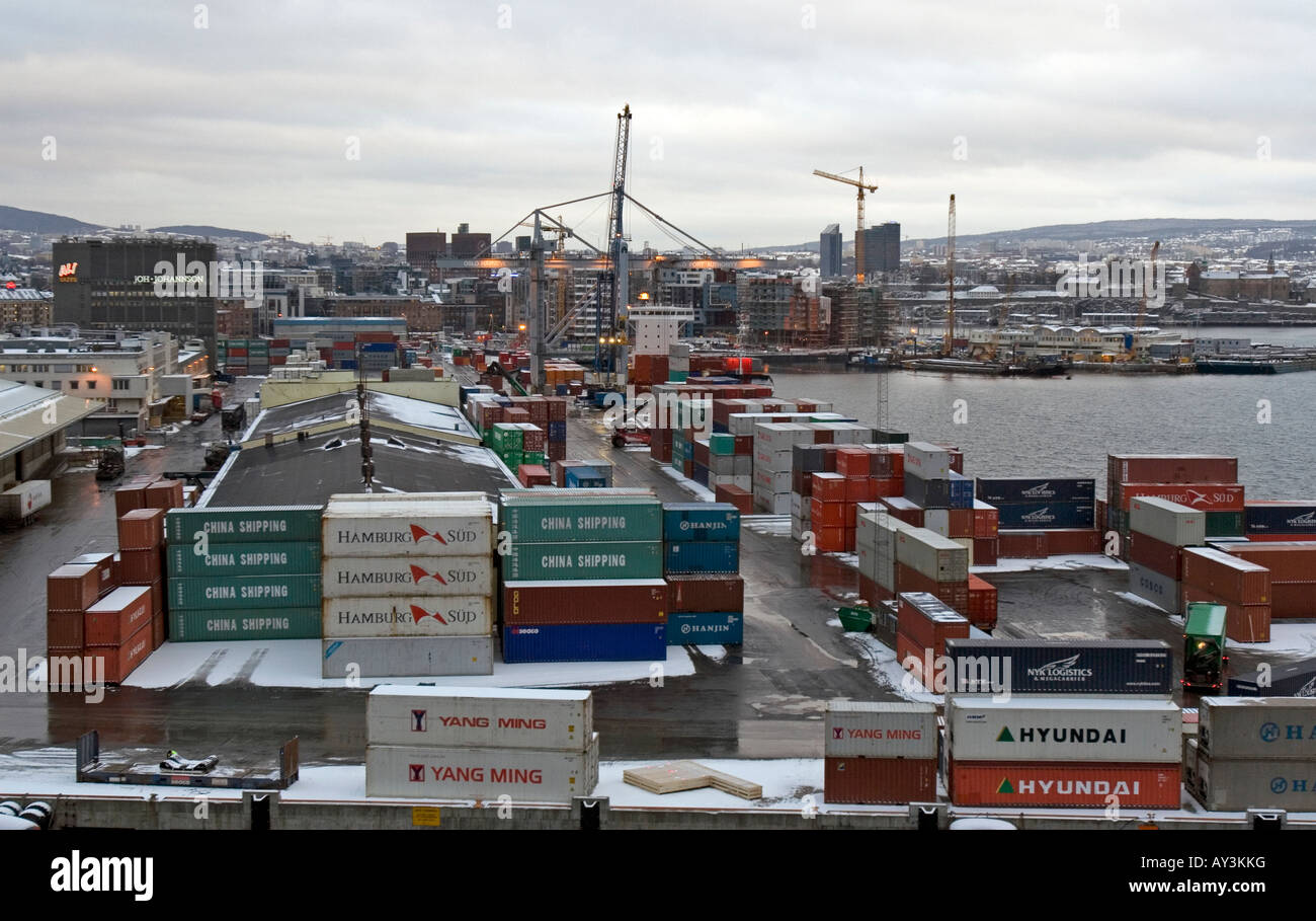 The container harbor of Oslo Stock Photo - Alamy