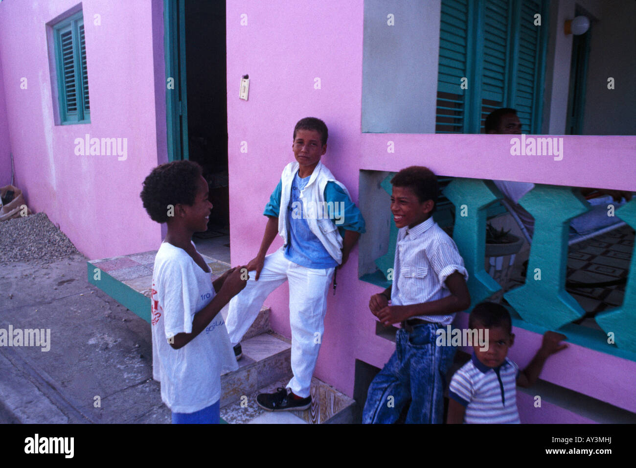 Dominican Republic Los Charamicos Children Stock Photo - Alamy