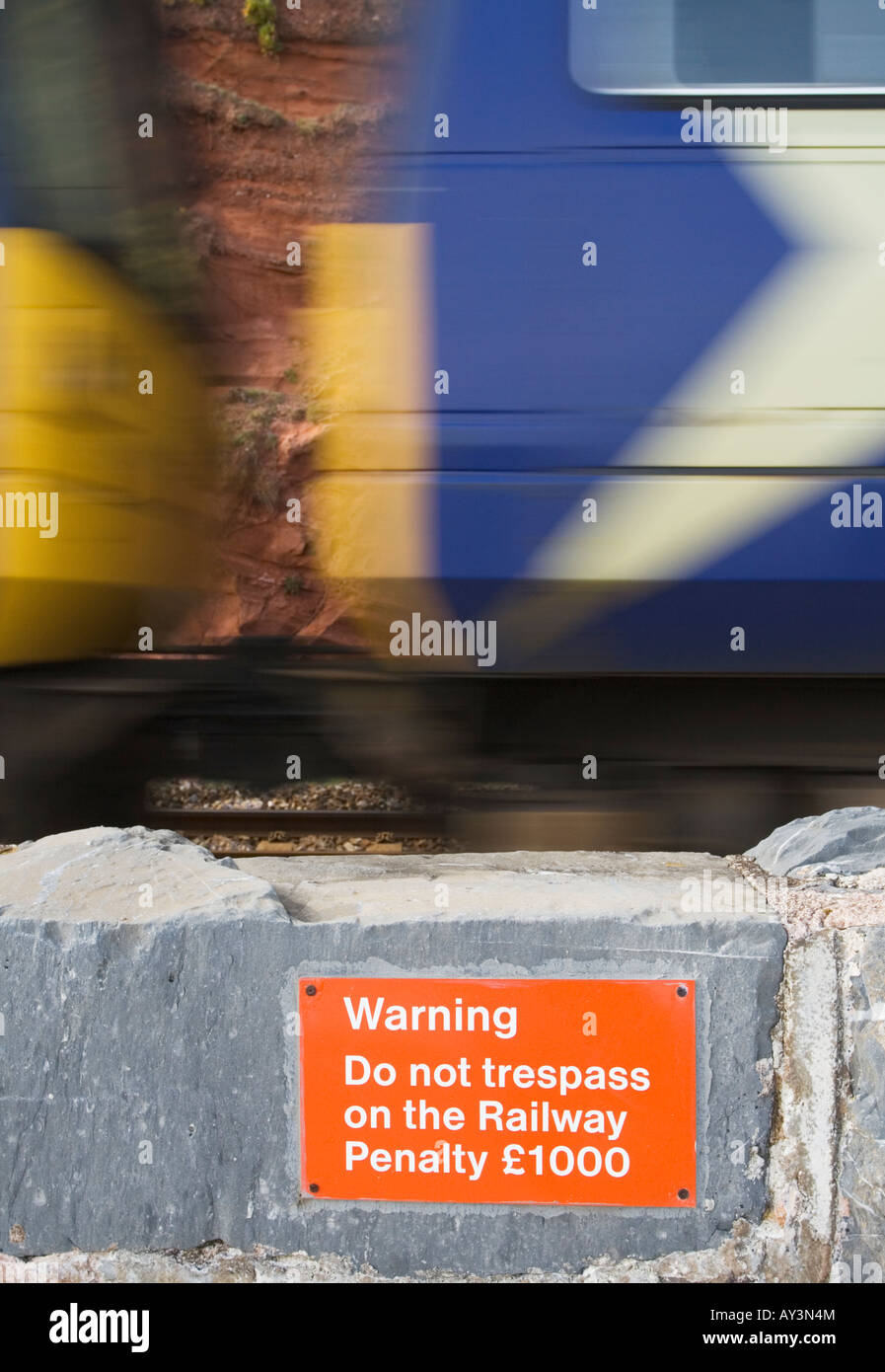 Warning trespass on railway sign hi-res stock photography and images ...