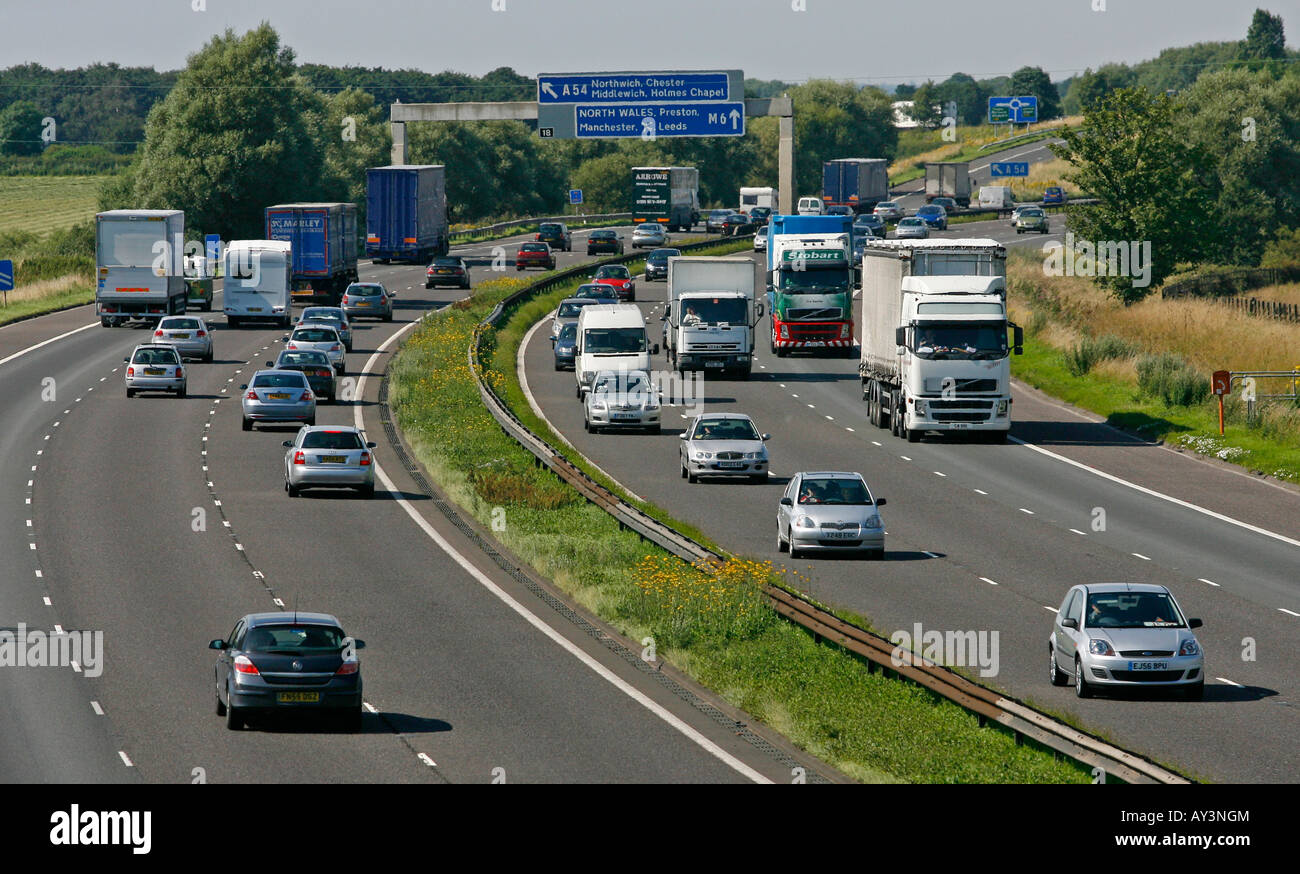 M6 Motorway Cheshire England UK Stock Photo - Alamy