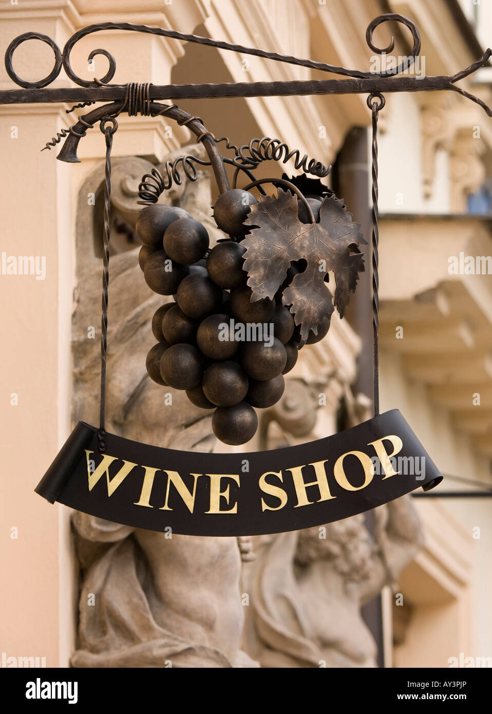 Wine shop sign Prague Stock Photo - Alamy