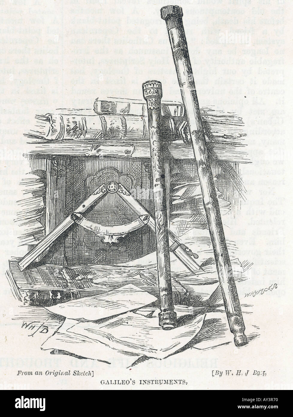 Galileo His Instruments Stock Photo - Alamy