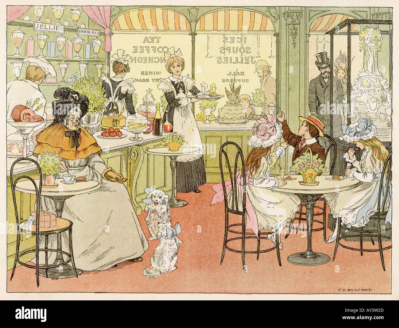 Scene In A Tea Shop Stock Photo - Alamy